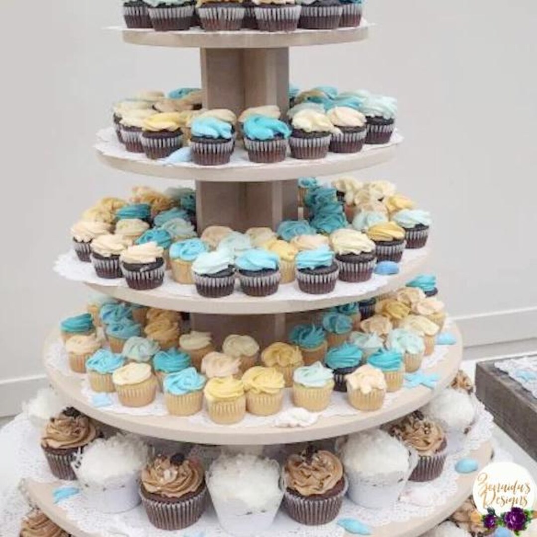 Cupcake Stand Round 5 Tier MDF Wood DIY Project Cupcake Tower Birthday ...
