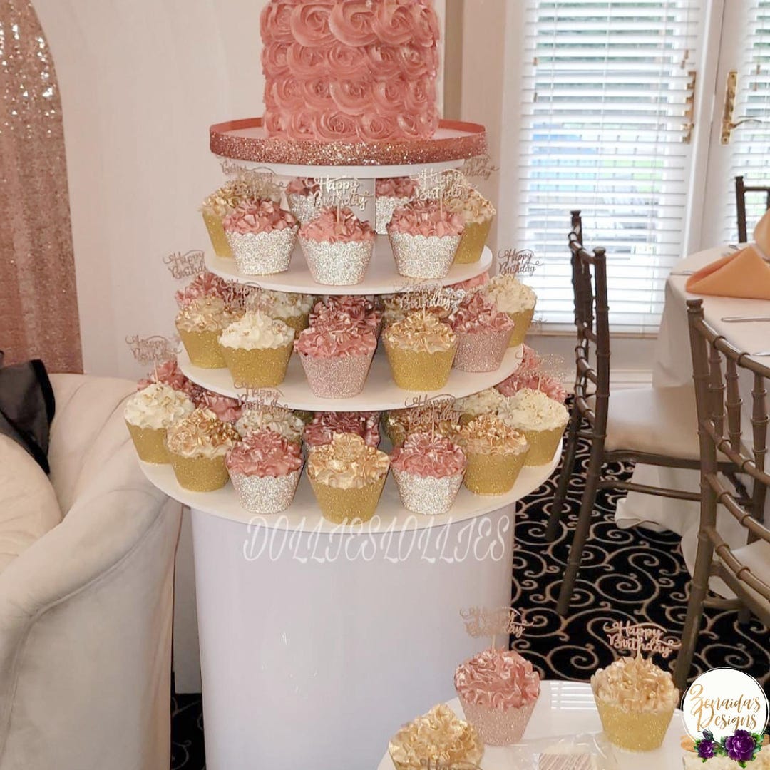 Birthday Stand Cupcake Tower 65 Standard Cupcakes Cake Display Donut ...