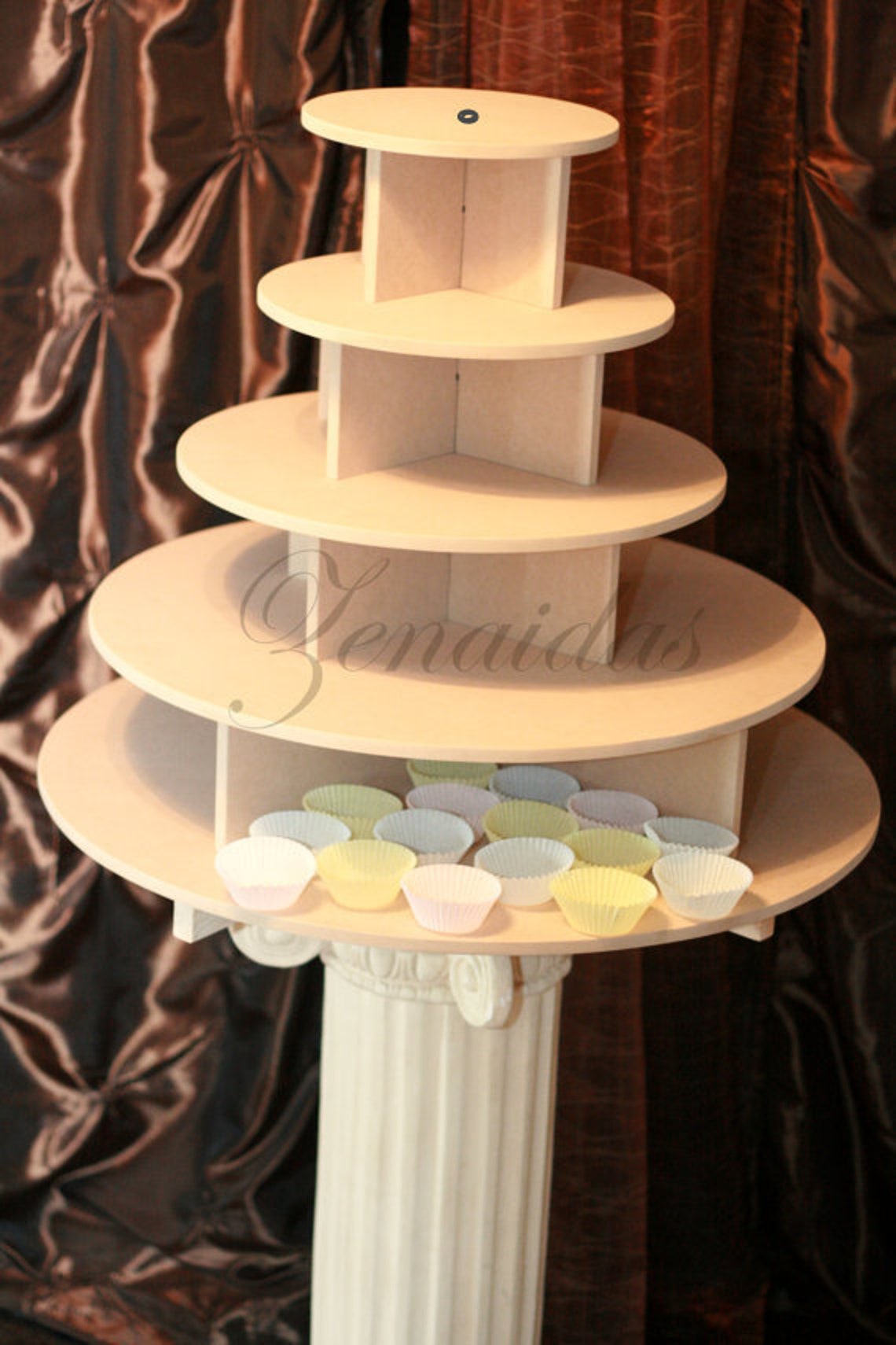 5 Tier Large Cupcake Stand Unpainted MDF 150 Cupcakes Wood Cupcake ...