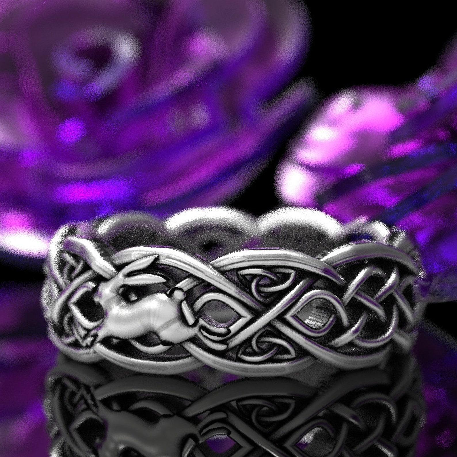 Sterling Silver Celtic Rabbit Ring Celtic Rabbit Ring Hare - Etsy Norway