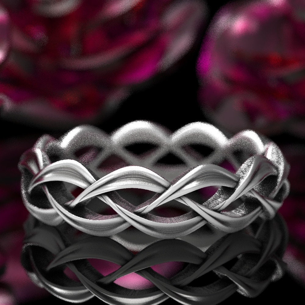 Celtic Wedding Ring In Sterling Silver, Woven Celtic Wedding Ring ...