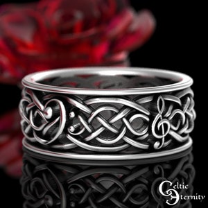 Musical Wedding Ring, Infinity Symbol Ring, Sterling Silver Music Ring ...