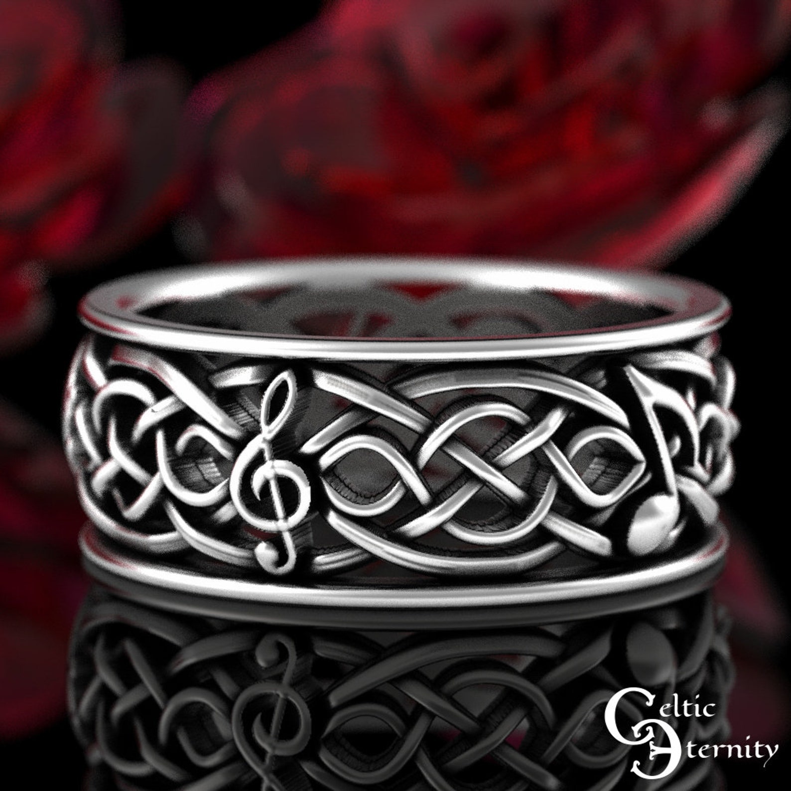 Musical Wedding Ring Infinity Symbol Ring Sterling Silver - Etsy
