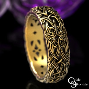 Gold Trinity Knot Ring, Celtic Trinity Knot Ring, White Gold Trinity ...