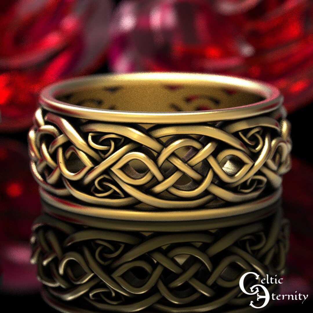 Gold Mens Infinity Ring, Mens Gold Wedding Ring, Mens Celtic Gold Ring ...
