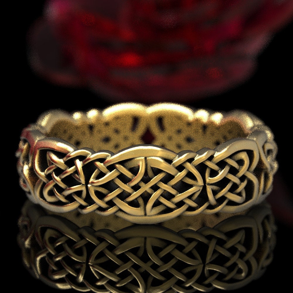 Celtic Dara Eternity Band in Gold, Celtic Wedding Ring, 10K 14K 18K ...