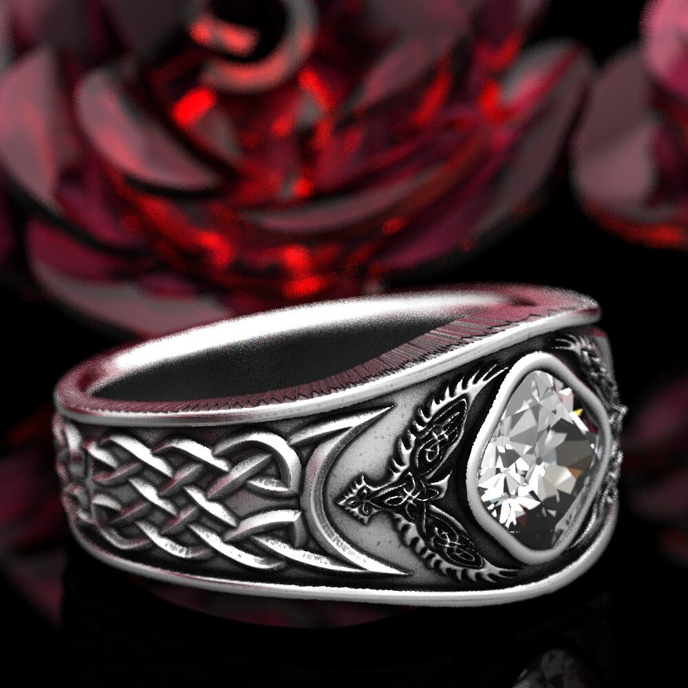 RESERVED FOR Grace Sterling Silver Oden's Ravens & Helm of Awe Ring ...