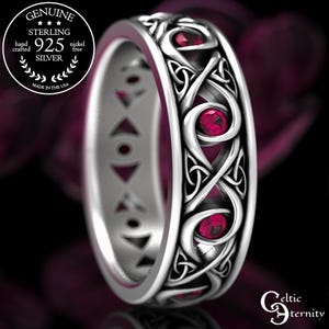 Infinity Ruby Wedding Ring, Celtic Ruby Wedding Ring, Infinity Knot ...