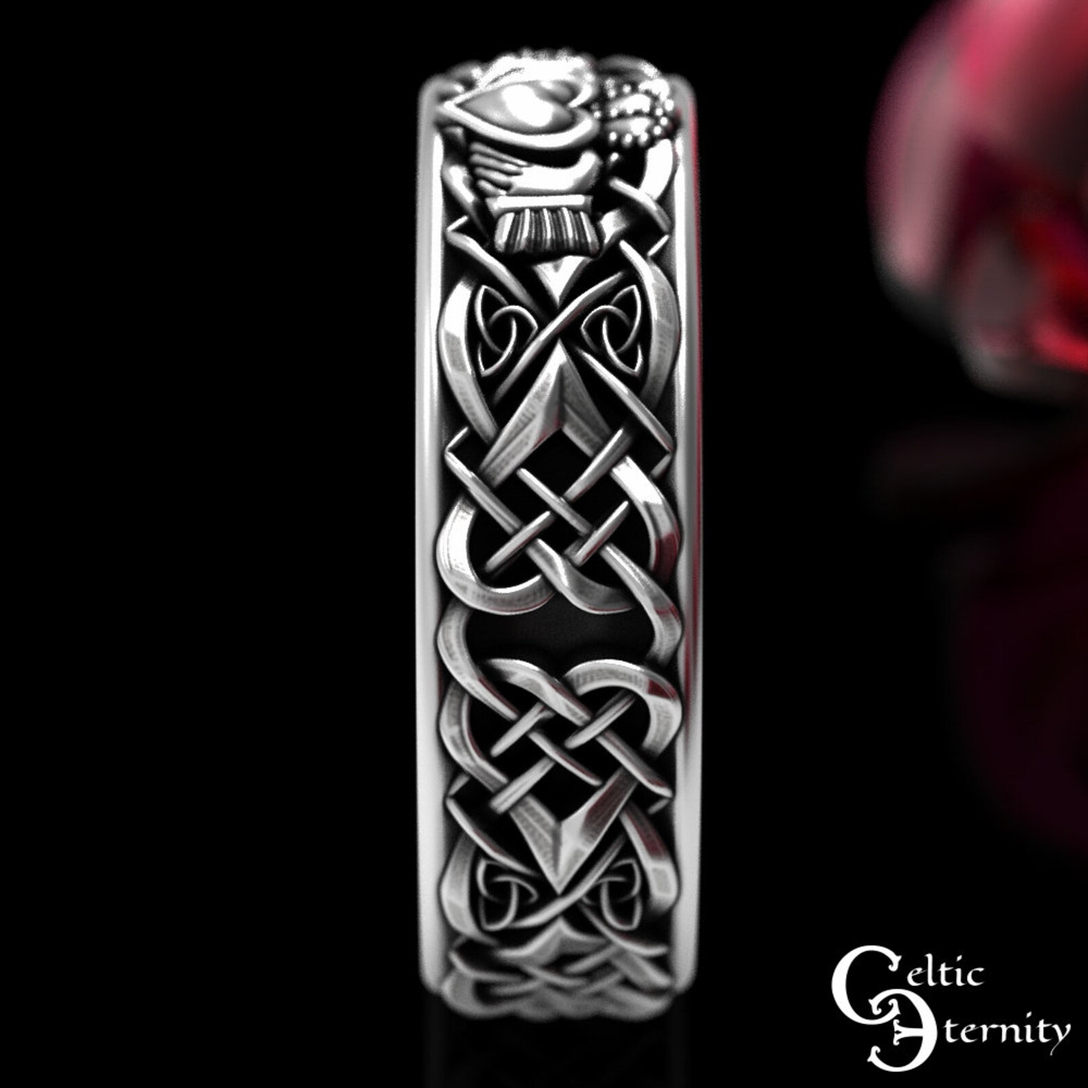 Womens Gold Claddagh Wedding Ring, 10K Claddagh Ring, 14K Claddagh Ring ...