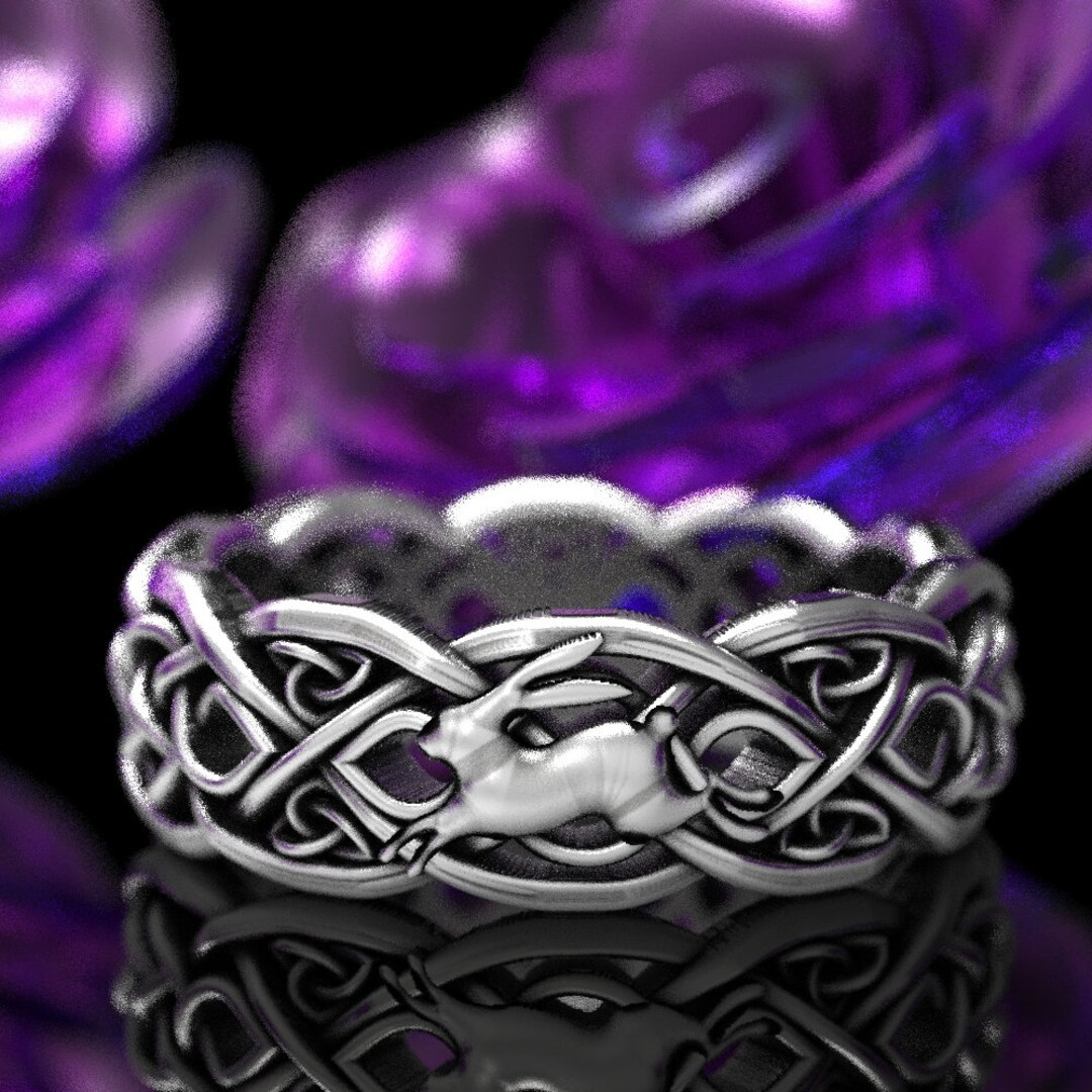 Sterling Silver Celtic Rabbit Ring, Celtic Rabbit Ring, Hare Ring ...