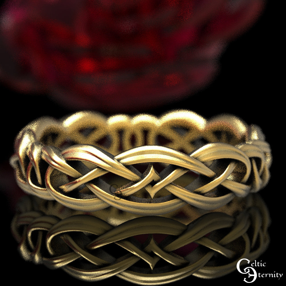 Womens Gold Celtic Forever Band, Celtic Wedding Ring, 10K 14K 18K Gold ...
