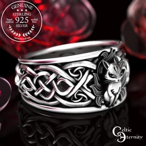 Kitsune Fox Celtic Ring, Kitsune Ring Sterling Silver, Fox Kitsune ...