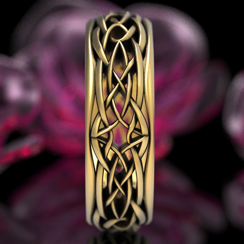 Infinity Celtic Knot Ring Woven Wedding Band Gold Irish - Etsy