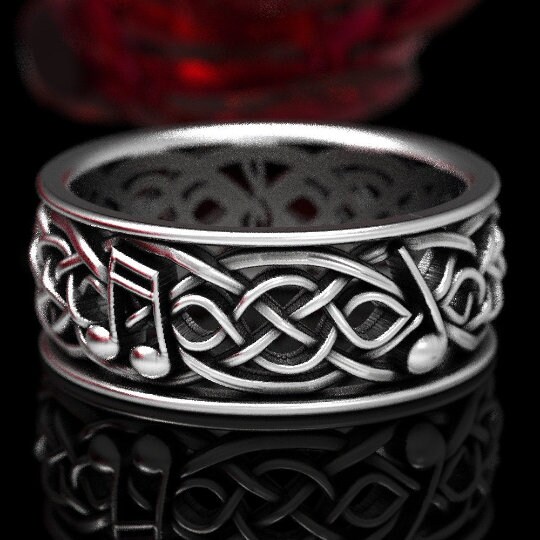 Musical Wedding Ring, Infinity Symbol Ring, Sterling Silver Music Ring ...