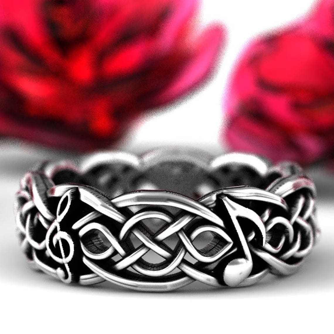 Musical Wedding Ring Infinity Symbol Ring Celtic Sterling - Etsy