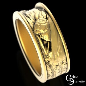 Sterling Silver Rabbit Wedding Ring, Rabbit Wedding Band, Silver Bunny ...