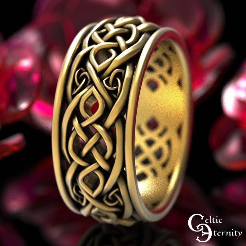 Gold Mens Infinity Ring Mens Gold Wedding Ring Mens Celtic - Etsy