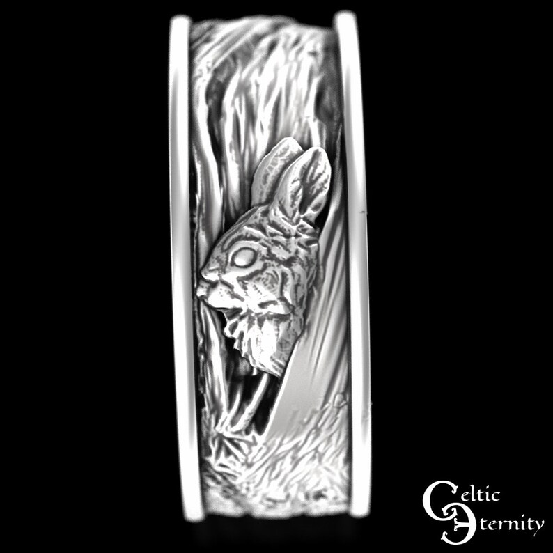 Sterling Silver Rabbit Wedding Ring Rabbit Wedding Band - Etsy