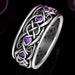 Amethyst & Sterling Silver Infinity Wedding Rings, His Hers Wedding Bands, Silver Celtic Wedding ...
