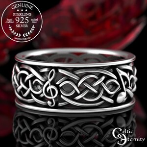 Musical Wedding Ring, Infinity Symbol Ring, Sterling Silver Music Ring ...
