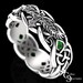 Sterling Emerald Raven Wedding Ring, Womens Viking Ring, Viking Raven ...