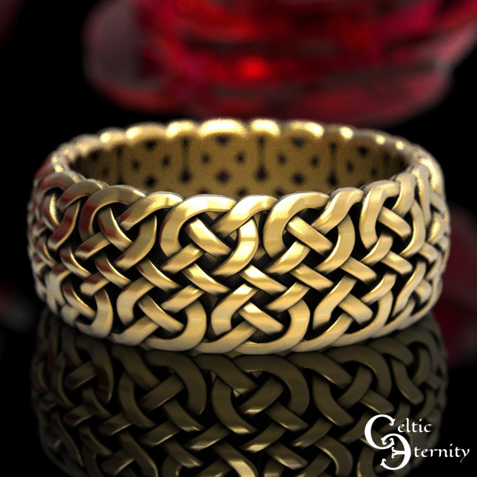 Mens Gold Celtic Ring Celtic Knotwork Ring in Gold Mens - Etsy