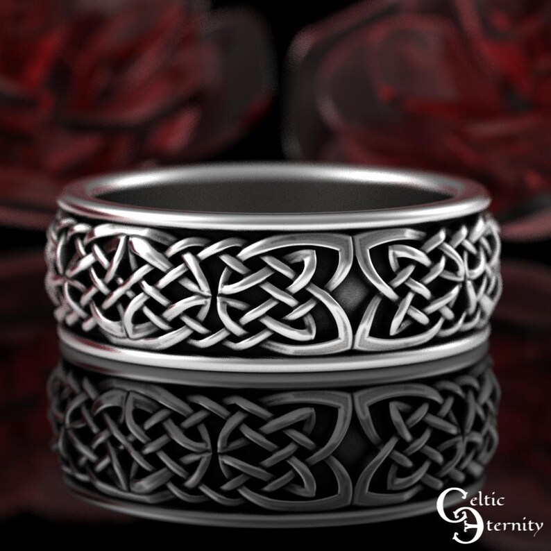 Classic Matching Irish Knotwork Wedding Band Set, Sterling His Hers ...