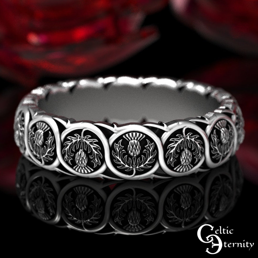 Sterling Silver Thistle Ring, Scottish Thistle Ring, Scottish Wedding ...
