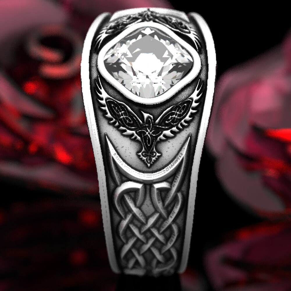 RESERVED FOR Grace Sterling Silver Oden's Ravens & Helm of Awe Ring ...