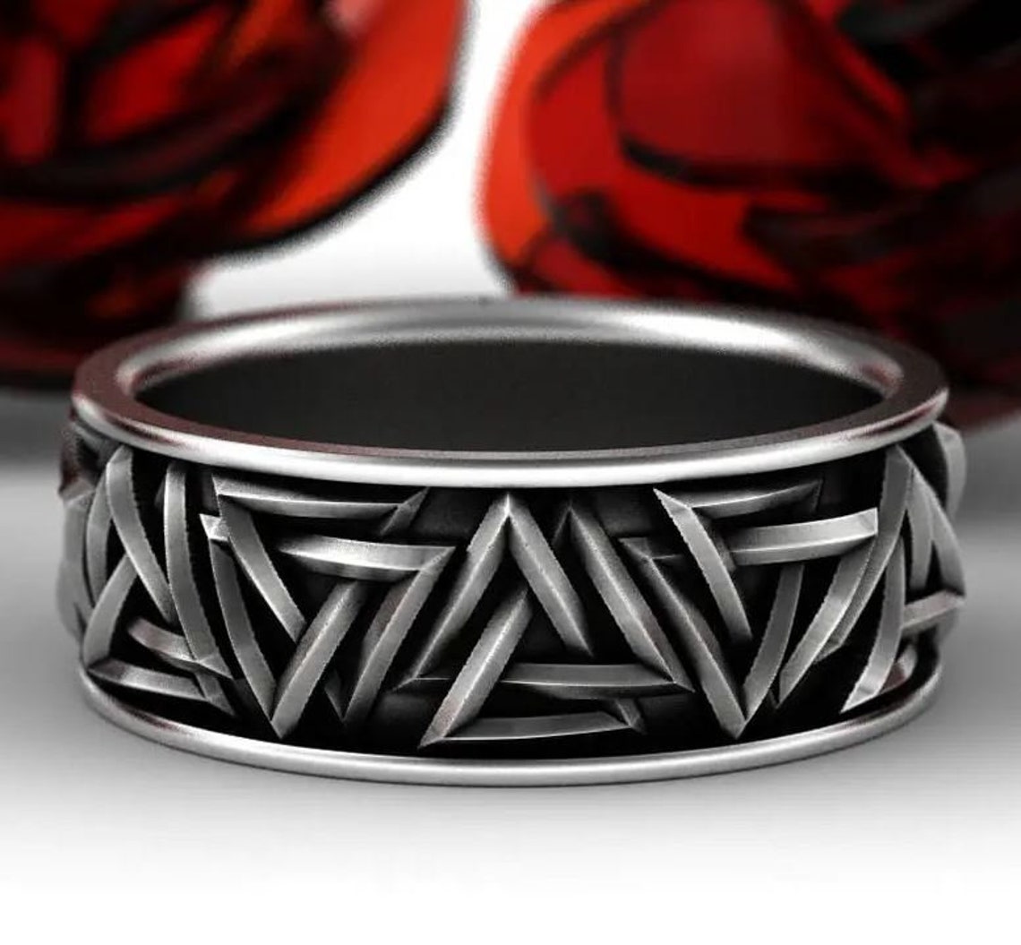 Gold Valknut Ring Gold Viking Wedding Band Gold Triangle - Etsy