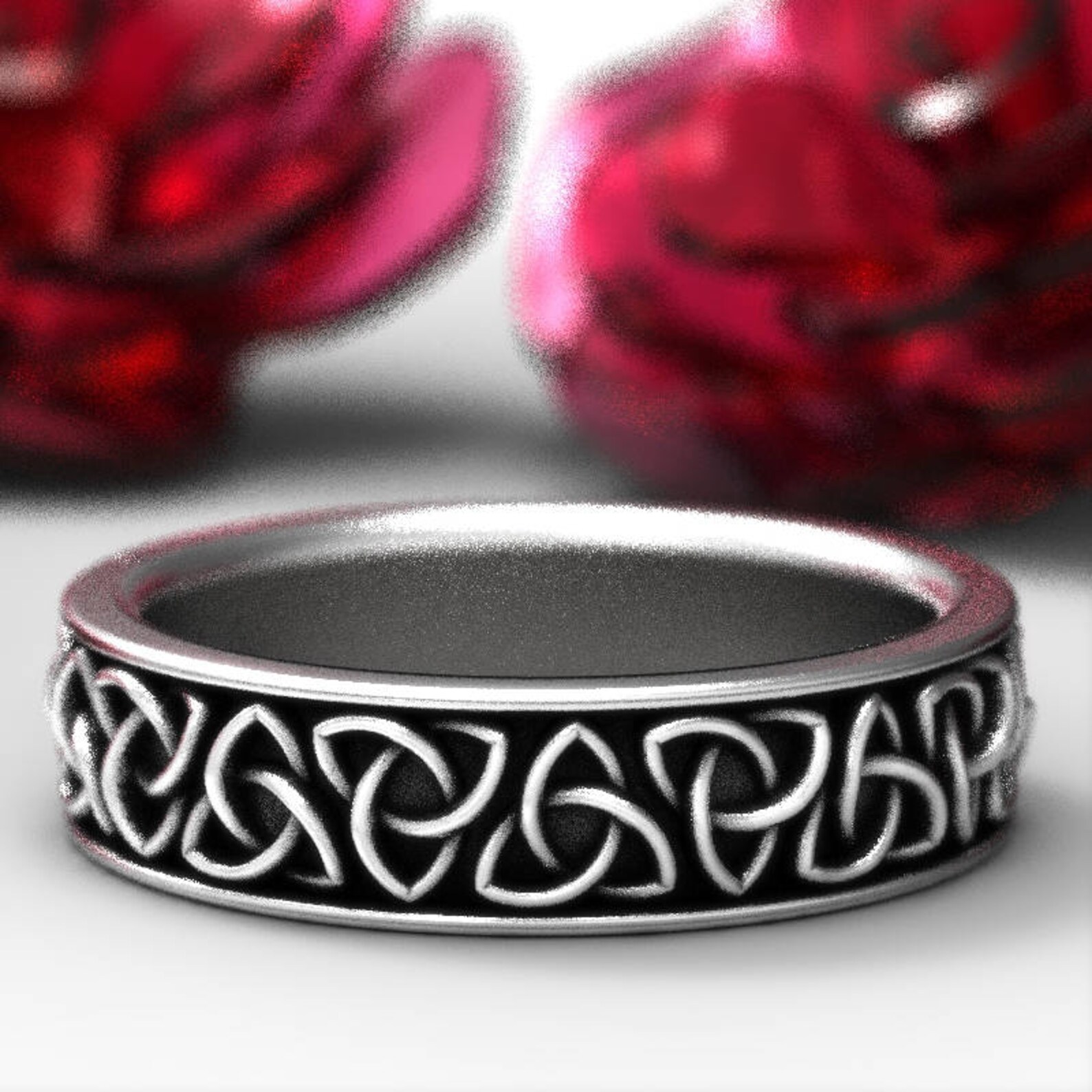 Celtic Trinity Wedding Ring Trinity Knot Wedding Band Celtic | Etsy