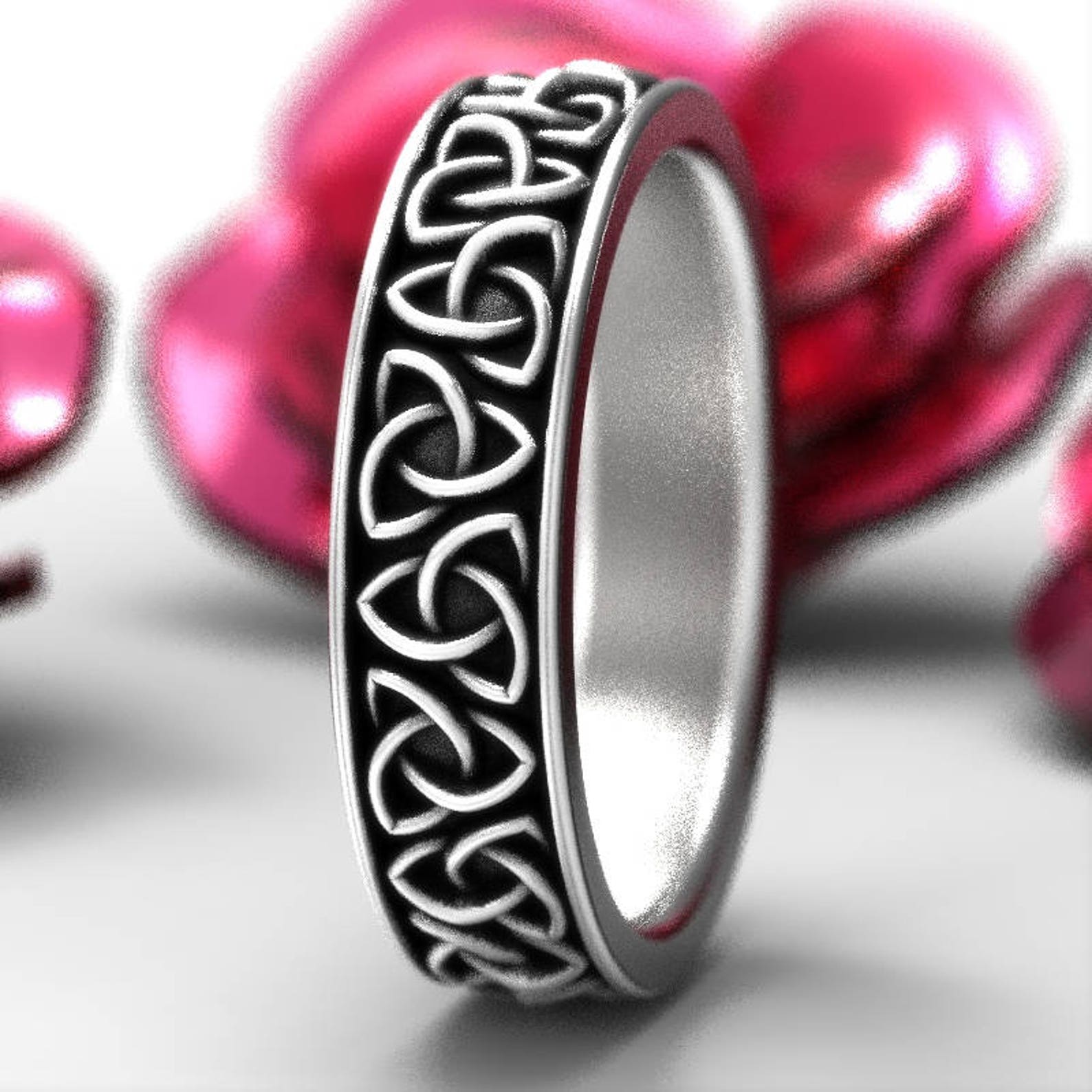 Celtic Trinity Wedding Ring Trinity Knot Wedding Band Celtic | Etsy