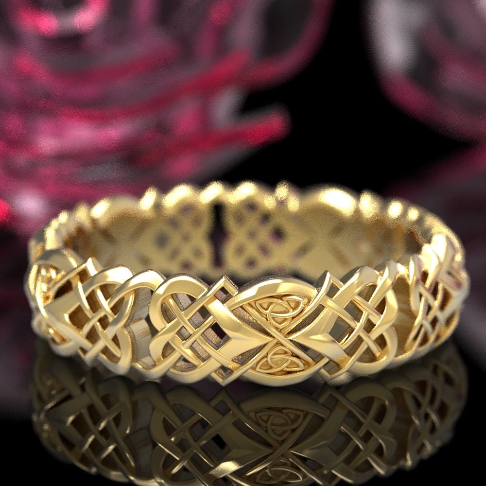 Gold Celtic Wedding Ring, Gold Infinity Ring, Celtic Gold Wedding Ring ...