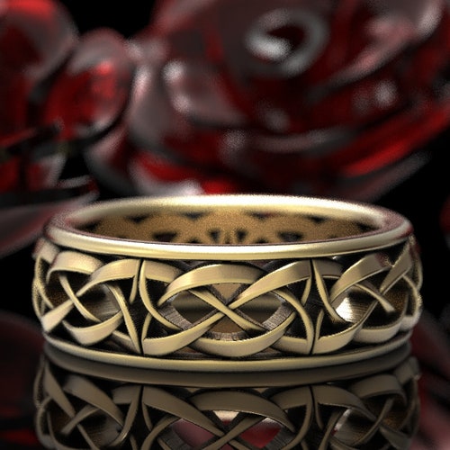 Infinity Celtic Knot Ring Woven Wedding Band Gold Irish - Etsy