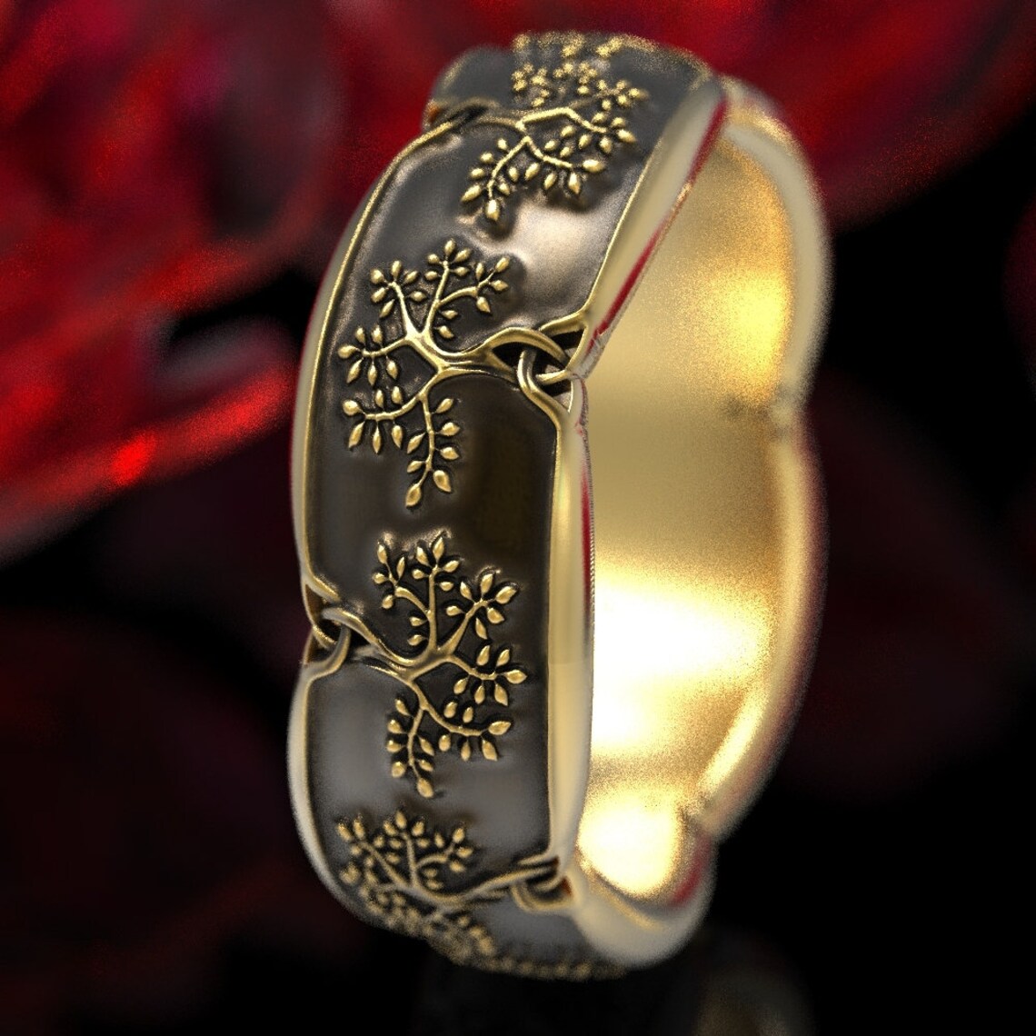 Celtic Gold Tree of Life Ring Gold Tree of Life Kabbalah | Etsy