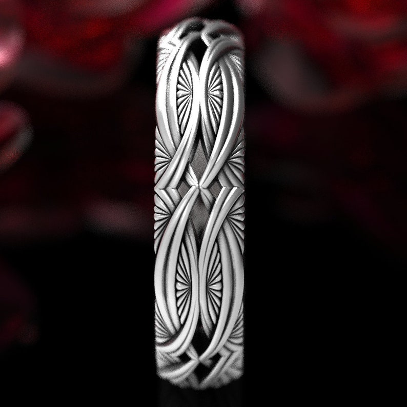 Embellished Celtic Eternity Band Silver Celtic Wedding Ring | Etsy