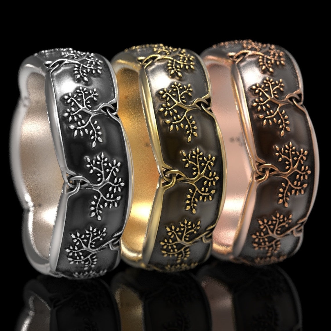 Celtic Gold Tree of Life Ring Gold Tree of Life Kabbalah | Etsy