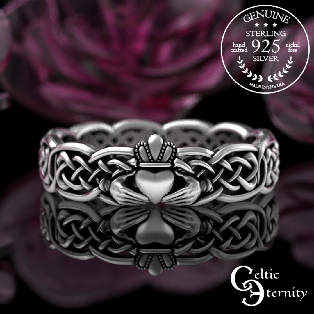 Woman's Sterling Claddagh Ring, Simple Celtic Ring, Scottish Crown ...
