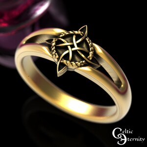Gold Celtic Knot Ring, 10K Womens Celtic Ring, Witch Knot Ring, Gold ...
