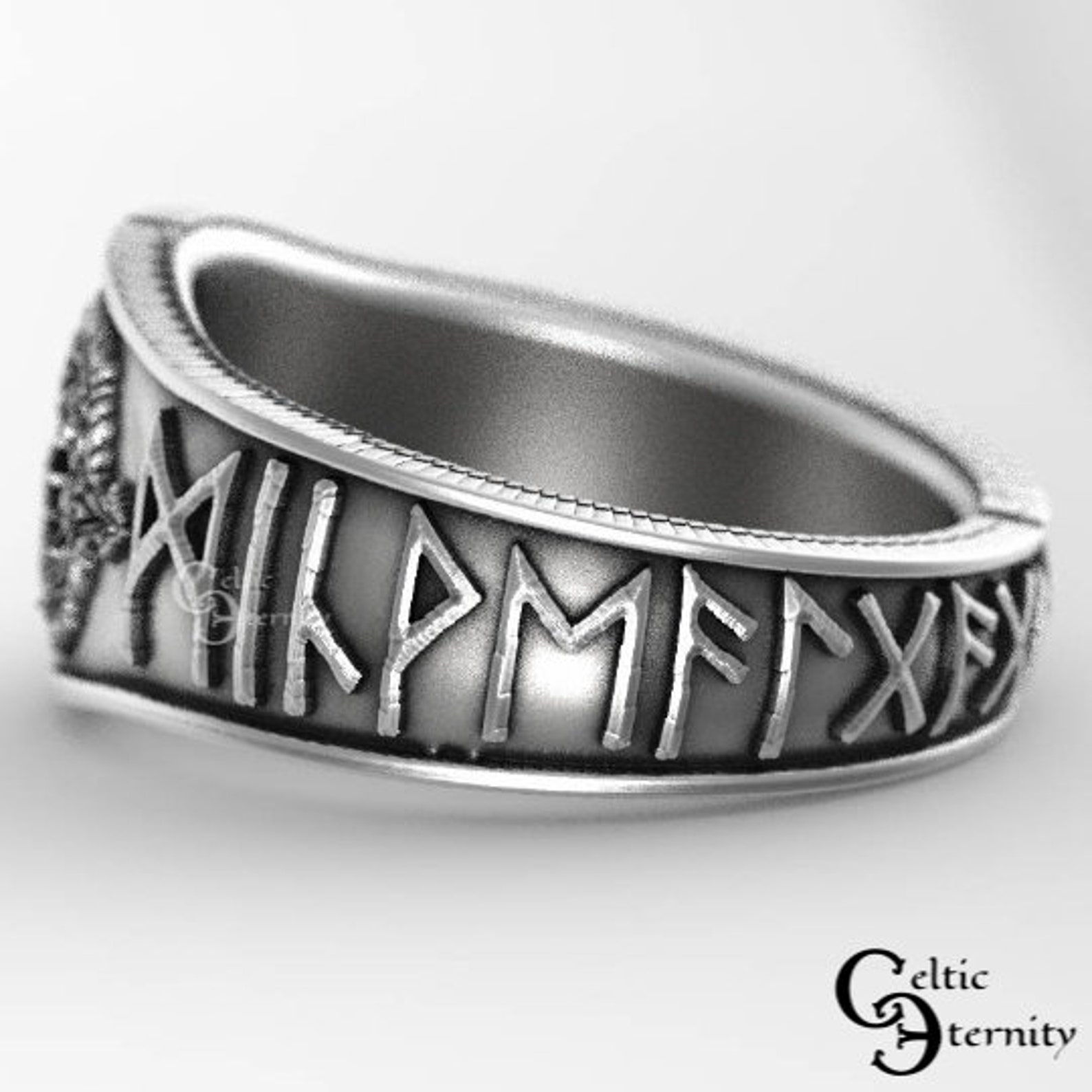 Sterling Viking Ring Odin Ring Norse Raven Ring Helm of Awe - Etsy