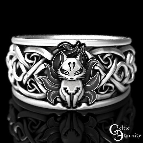Kitsune Fox Celtic Ring Kitsune Ring Sterling Silver Fox - Etsy