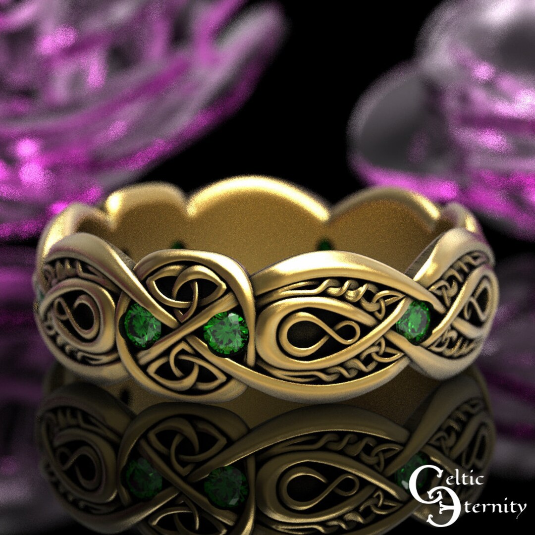Gold/white Gold Celtic Infinity Ring, Forever Wedding Ring, Celtic ...