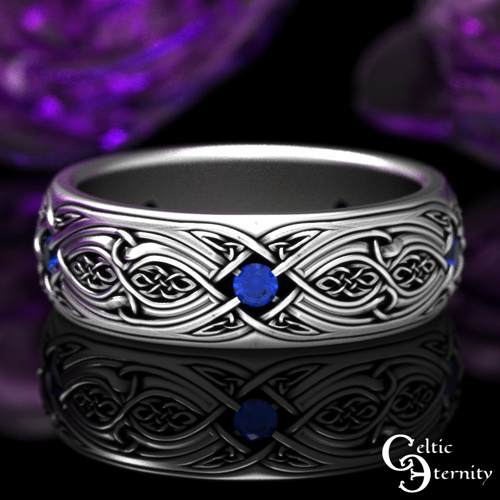 Celtic Wedding Rings Sapphire