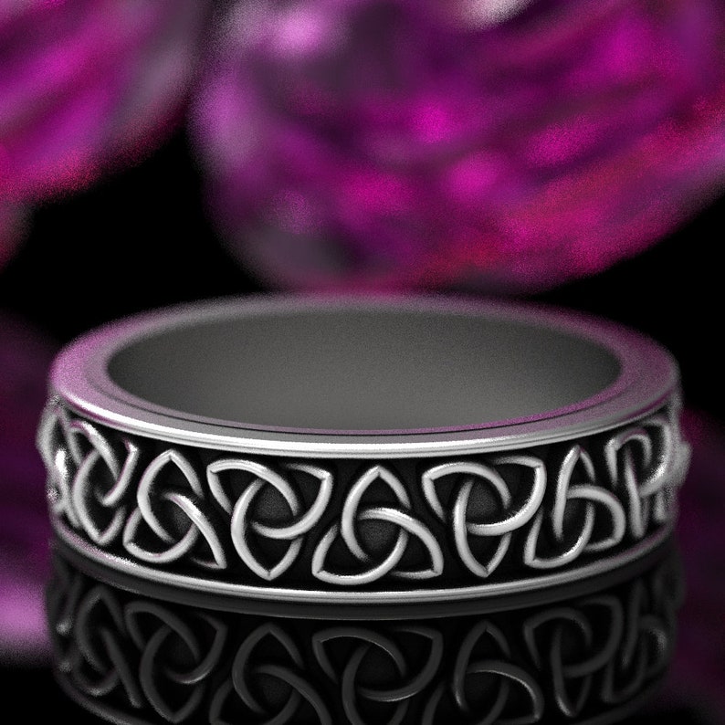 Celtic Trinity Wedding Ring Set Trinity Knot Wedding Band | Etsy