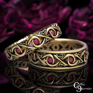Infinity Ruby Wedding Ring, Celtic Ruby Wedding Ring, Infinity Knot ...