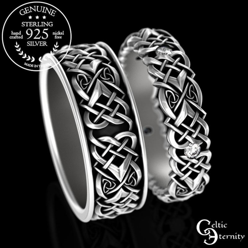 Celtic Wedding Band Set - Etsy