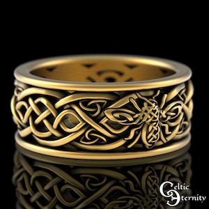 Gold His Hers Bee Wedding Ring Set, 10K 14K Irish Celtic Matching ...
