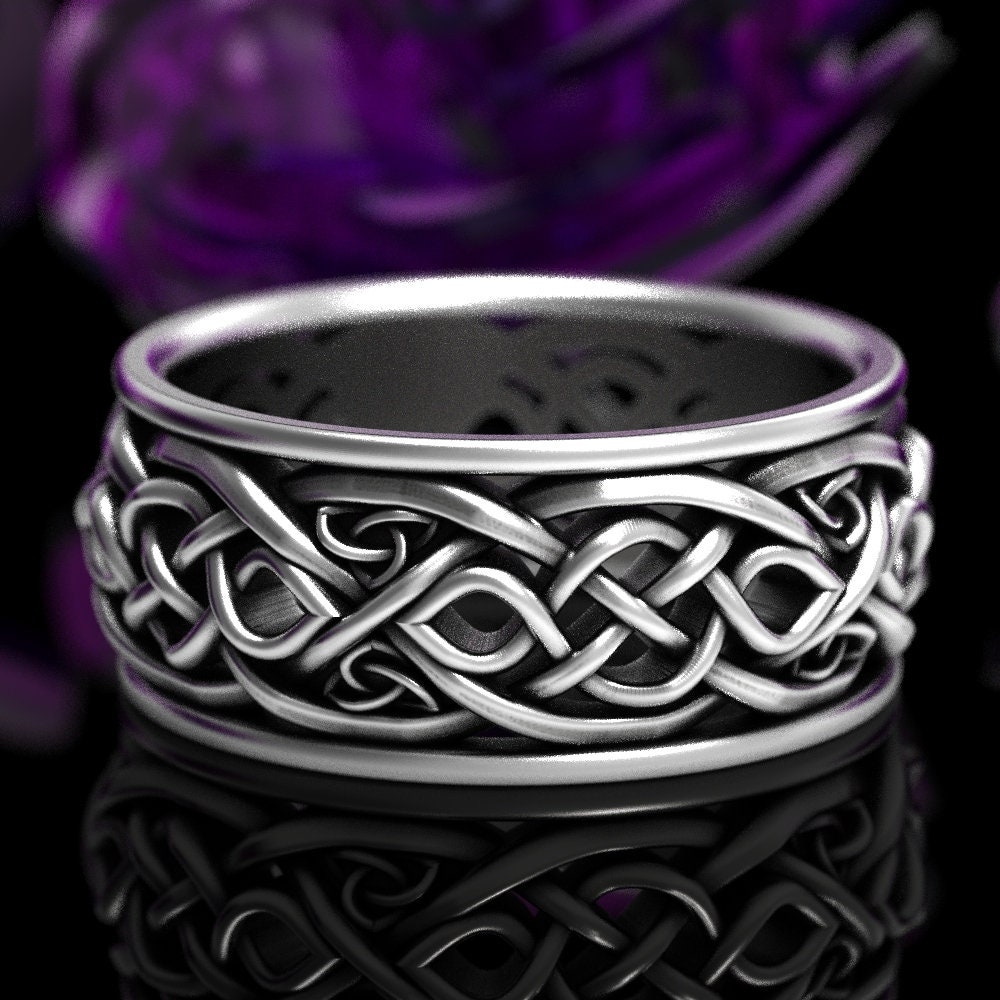 Mens Celtic Wedding Band, Sterling Silver Infinity Celtic Ring, Silver ...