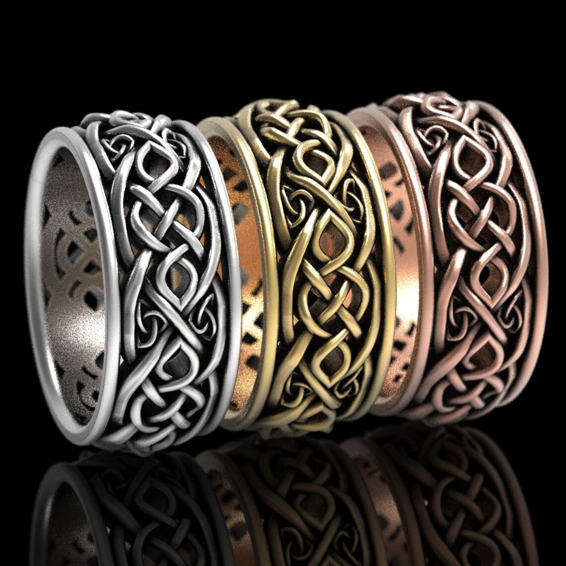 Gold Mens Infinity Ring Mens Gold Wedding Ring Mens Celtic - Etsy