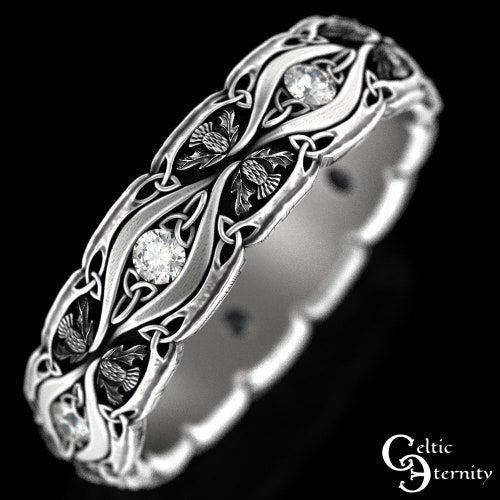 Sterling Silver Thistle Ring Thistle Wedding Band Scottish - Etsy